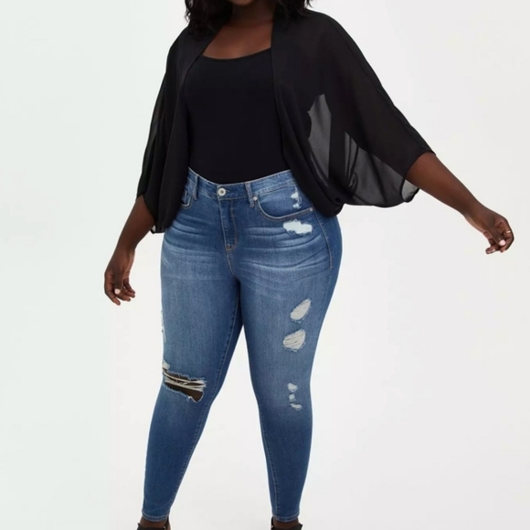 torrid | Tops | Torrid Black Sheer Cocoon Kimono Shrug | Poshmark